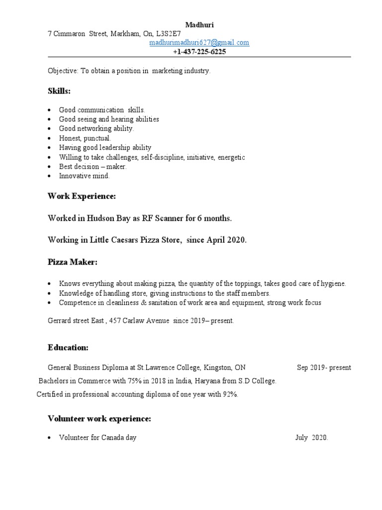 Madhuri Resume 1 2 1 | PDF