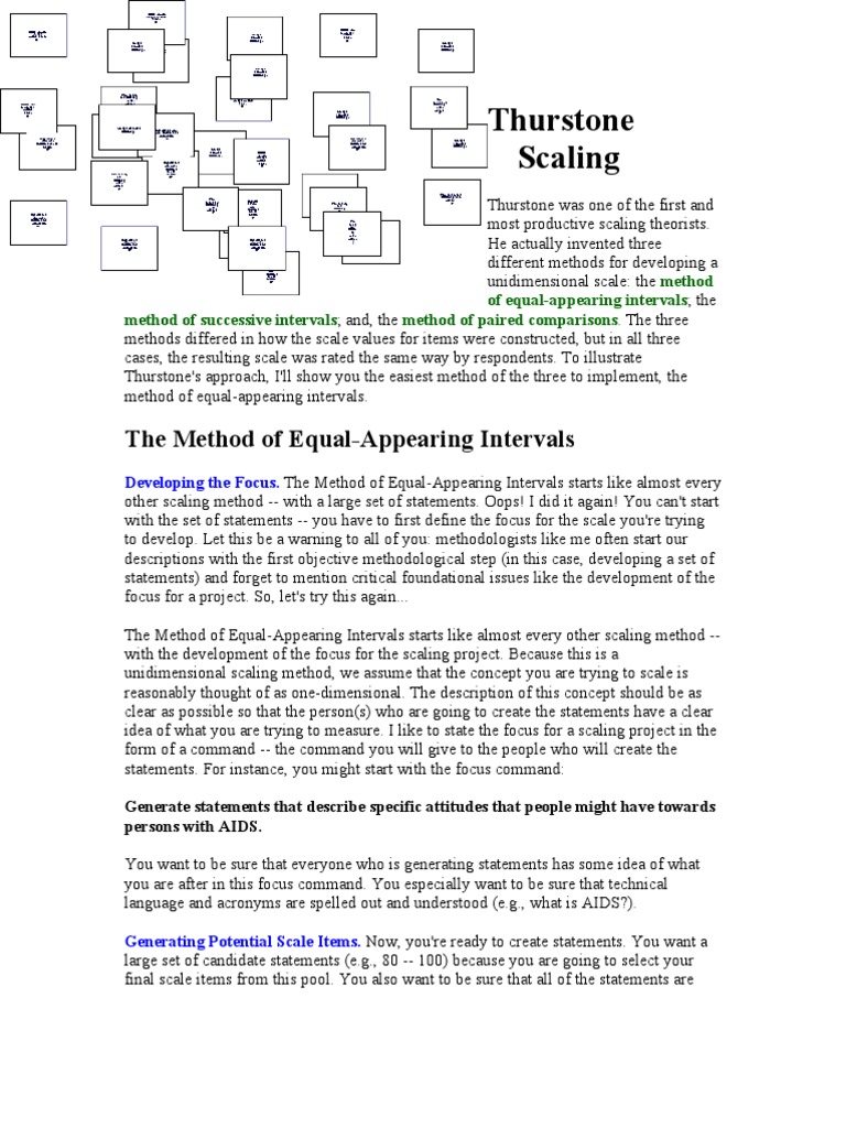 Thurstone Scaling: The Method of Equal-Appearing Intervals | PDF | Hiv ...