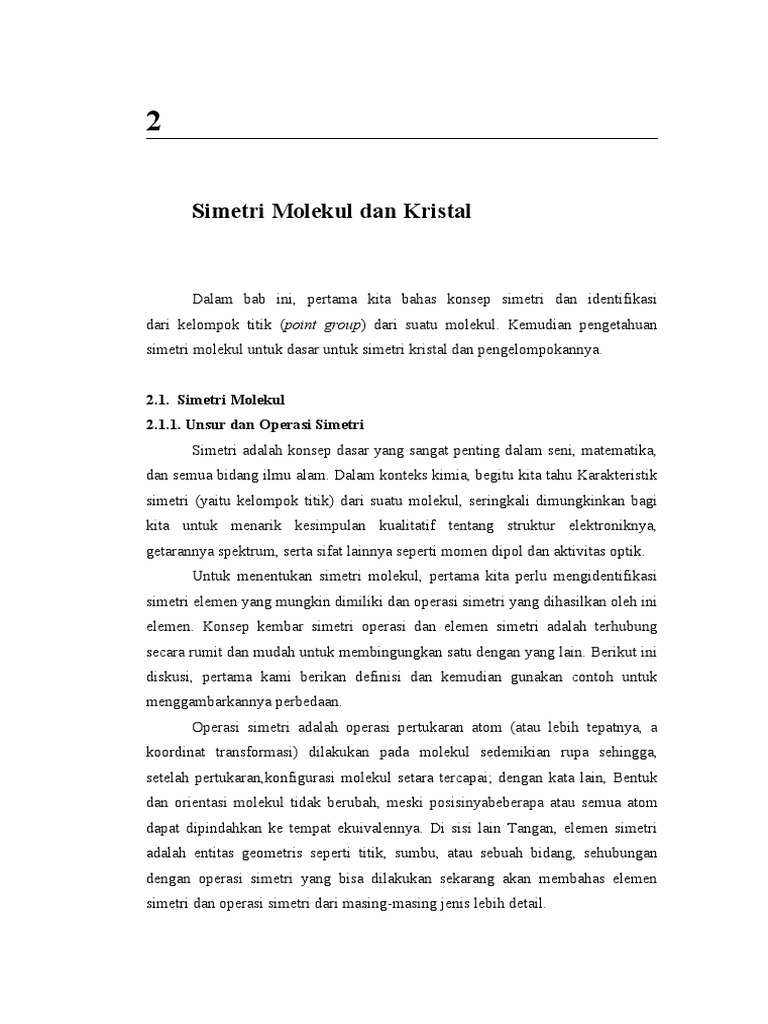 5-Bab 2 Simetri Molekul Dan Kristal | PDF | Sains & Matematika