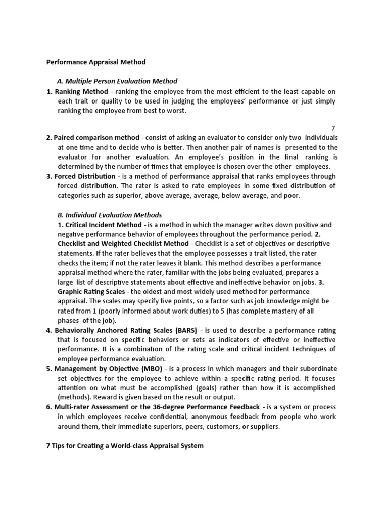 Performance Appraisal Method HRM | PDF | Performance Appraisal | Business