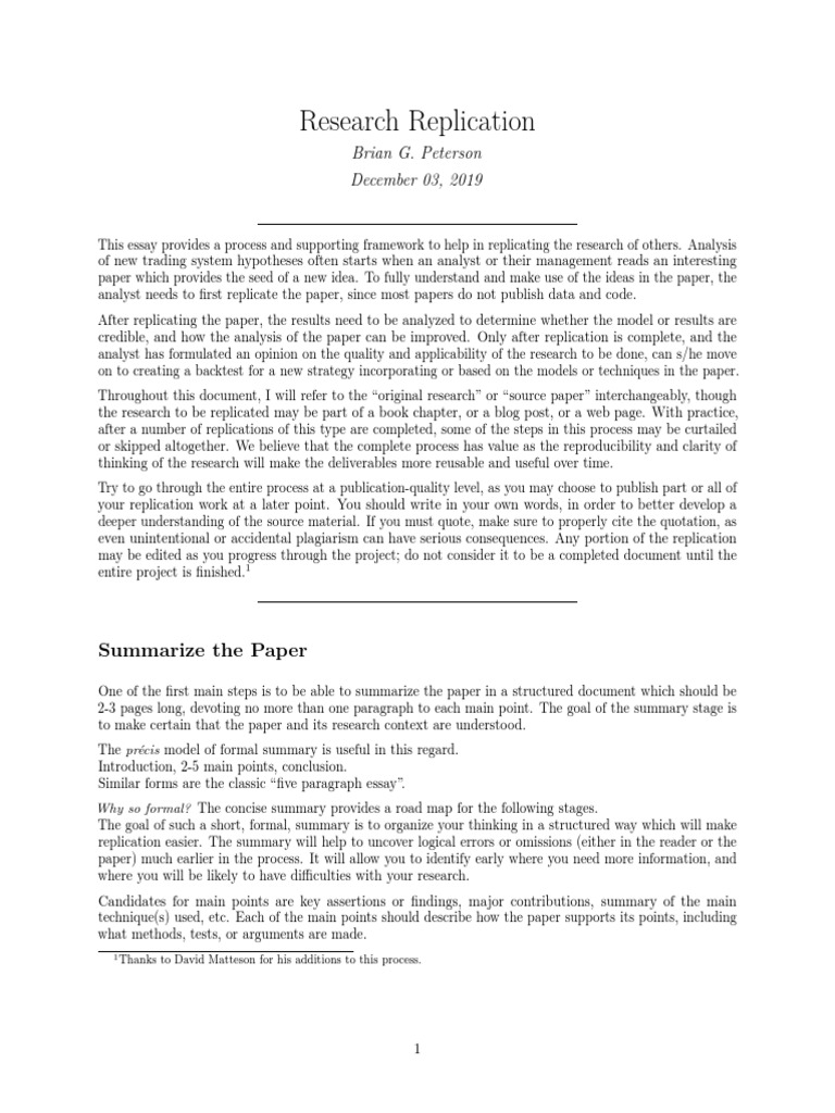 Research Replication PDF | PDF | Intelligence Analysis | Hypothesis