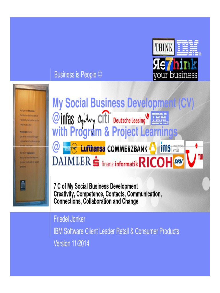 Friedel Jonker's Social Business CV | PDF | Ibm | Customer Relationship ...