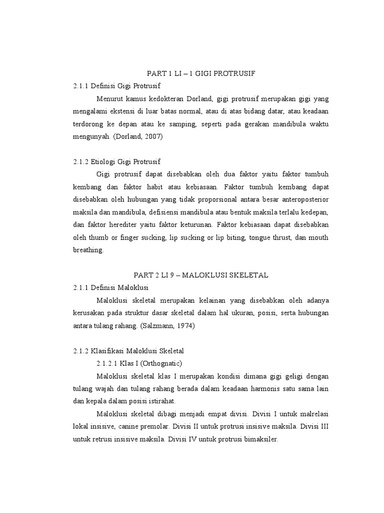 Definisi dan Etiologi Gigi Protrusif | PDF