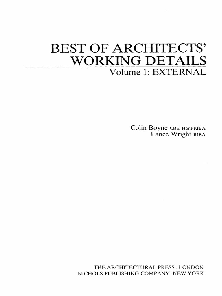 Architects Standard Details External | PDF