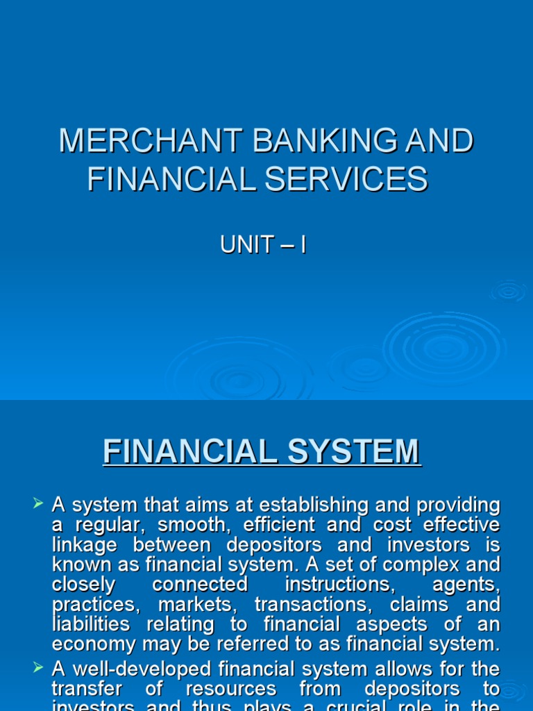 Overview of Merchant Banking Services | PDF | Securities (Finance ...