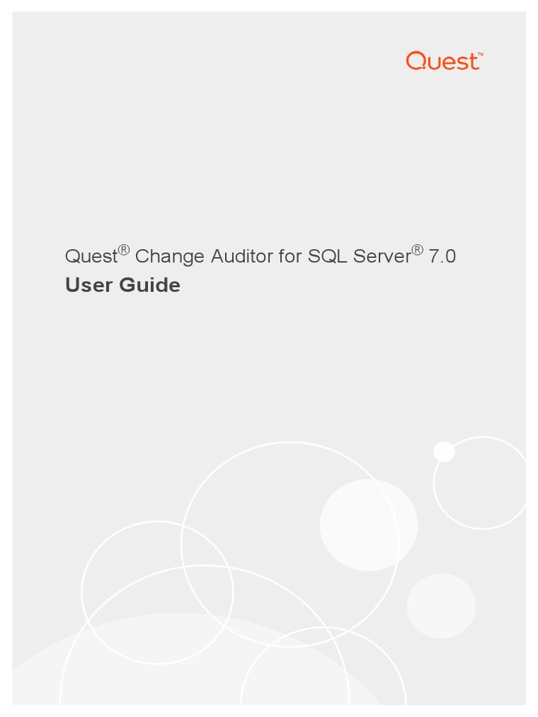 User Guide: Quest Change Auditor For SQL Server 7.0 | PDF | Microsoft ...