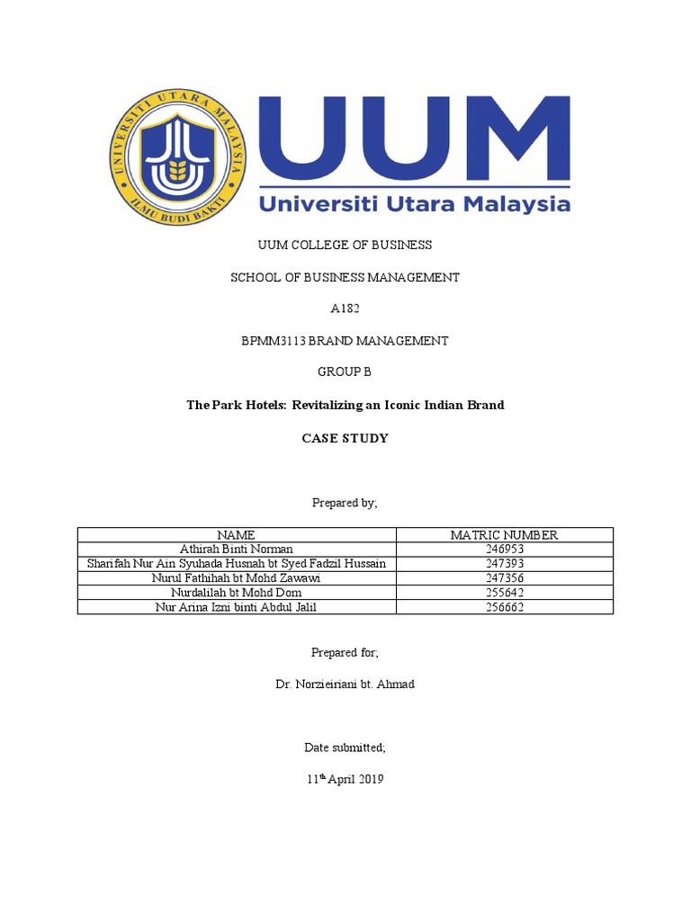The Park Hotels: Revitalizing An Iconic Indian Brand Case Study | PDF ...