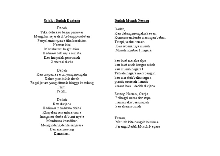 Sajak Dadah | PDF