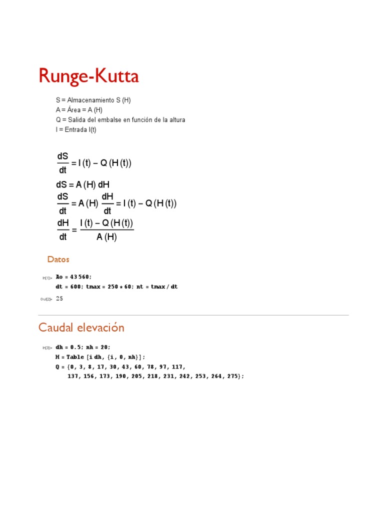 RK4 - EjemploVentechow | PDF | Mathematical Analysis | Numerical Analysis