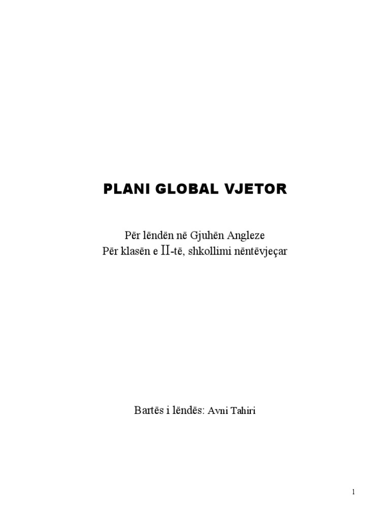Plani-Tematik-KL - II English Adventures | PDF