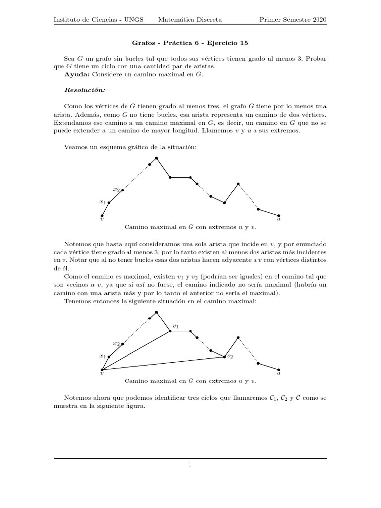 Grafos - Practica - 6 - Ejercicio 15 - Resol | PDF | Vértice (teoría de grafos) | Matemáticas ...