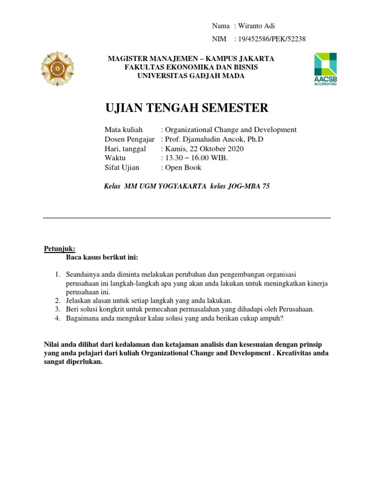 UTS OCD Wiranto 452586 | PDF | Pengembangan Diri