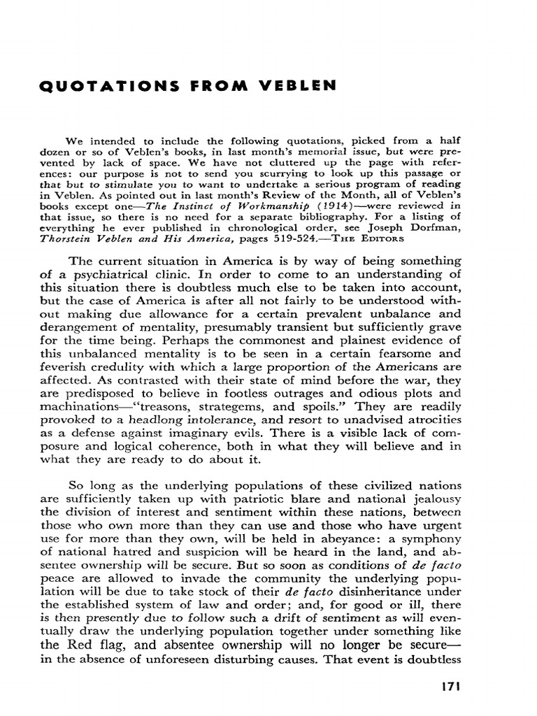 1957 - Quotations From Veblen | PDF