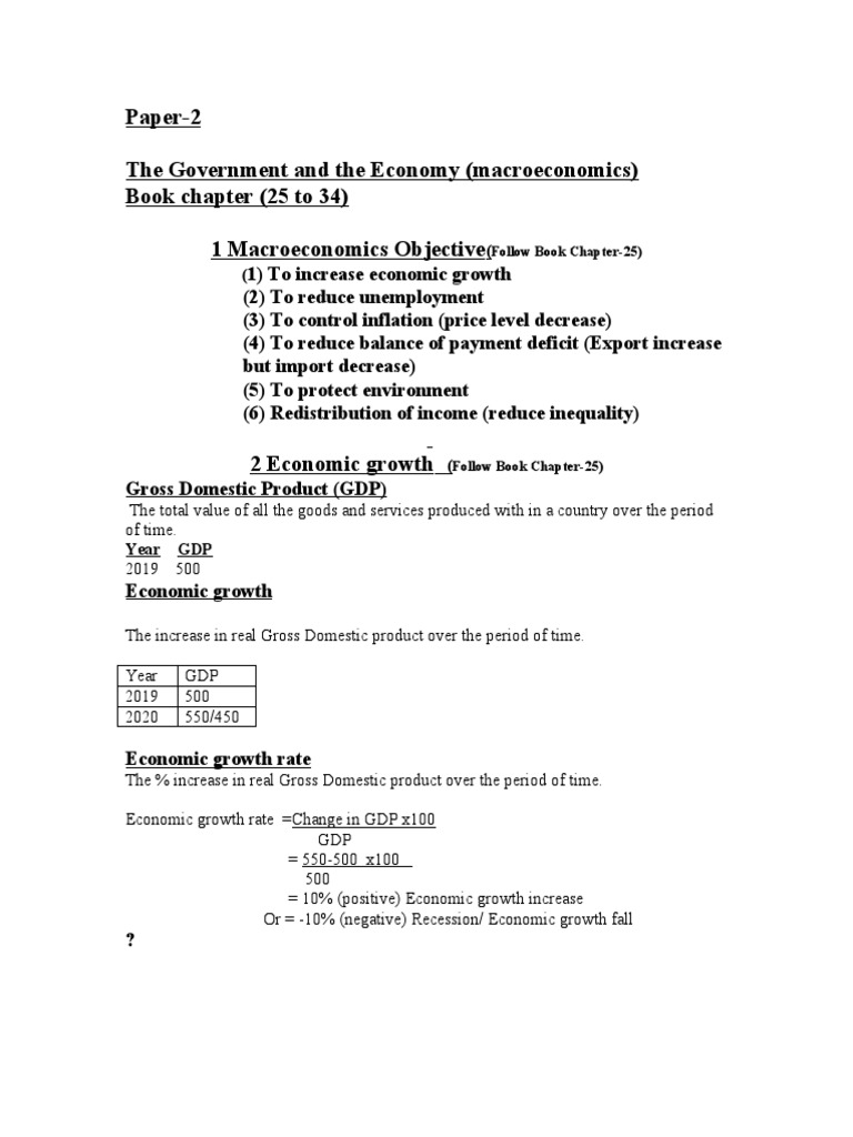 Paper-2 The Government and The Economy (Macroeconomics) Book Chapter ...