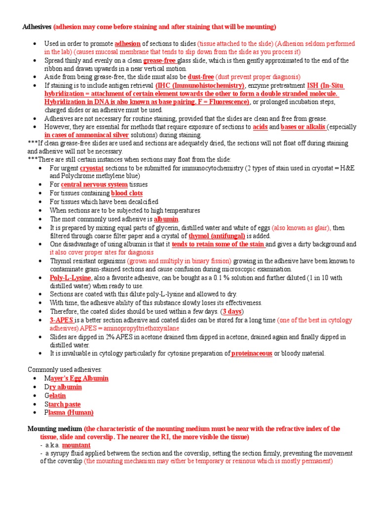 Endterm Week 2 Histotech | PDF | Staining | Dye