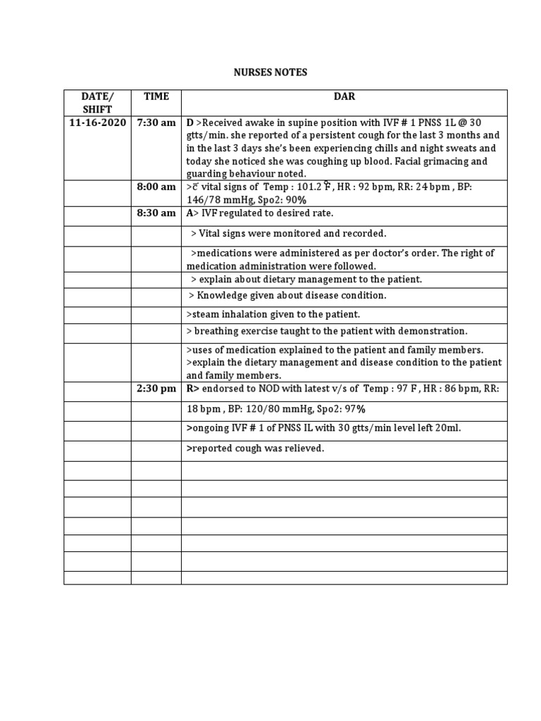 Nurses Notes 11 | PDF