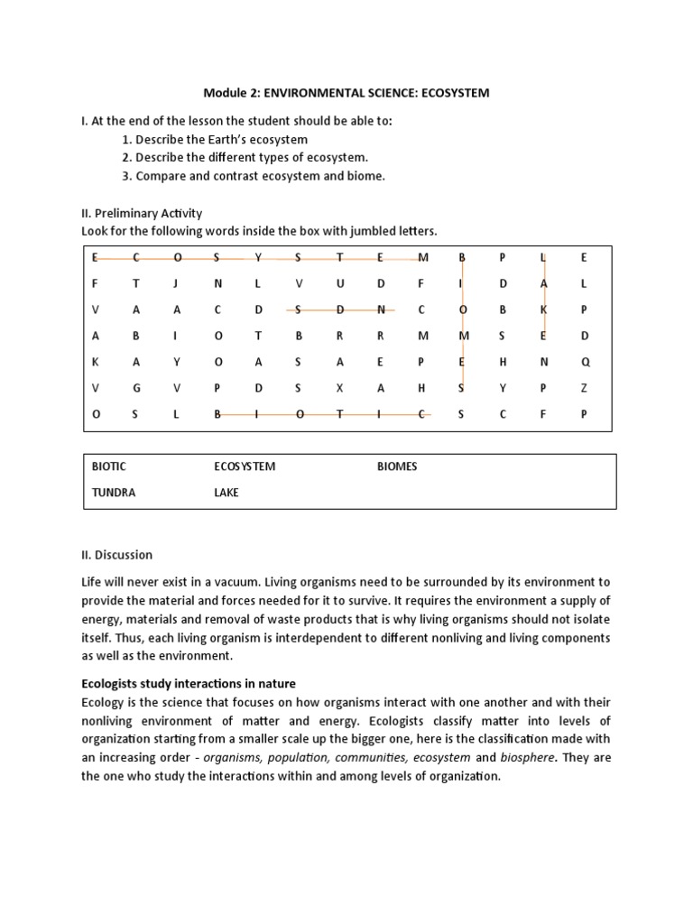 Module 2: Environmental Science: Ecosystem | PDF | Lagoon | Aquatic ...
