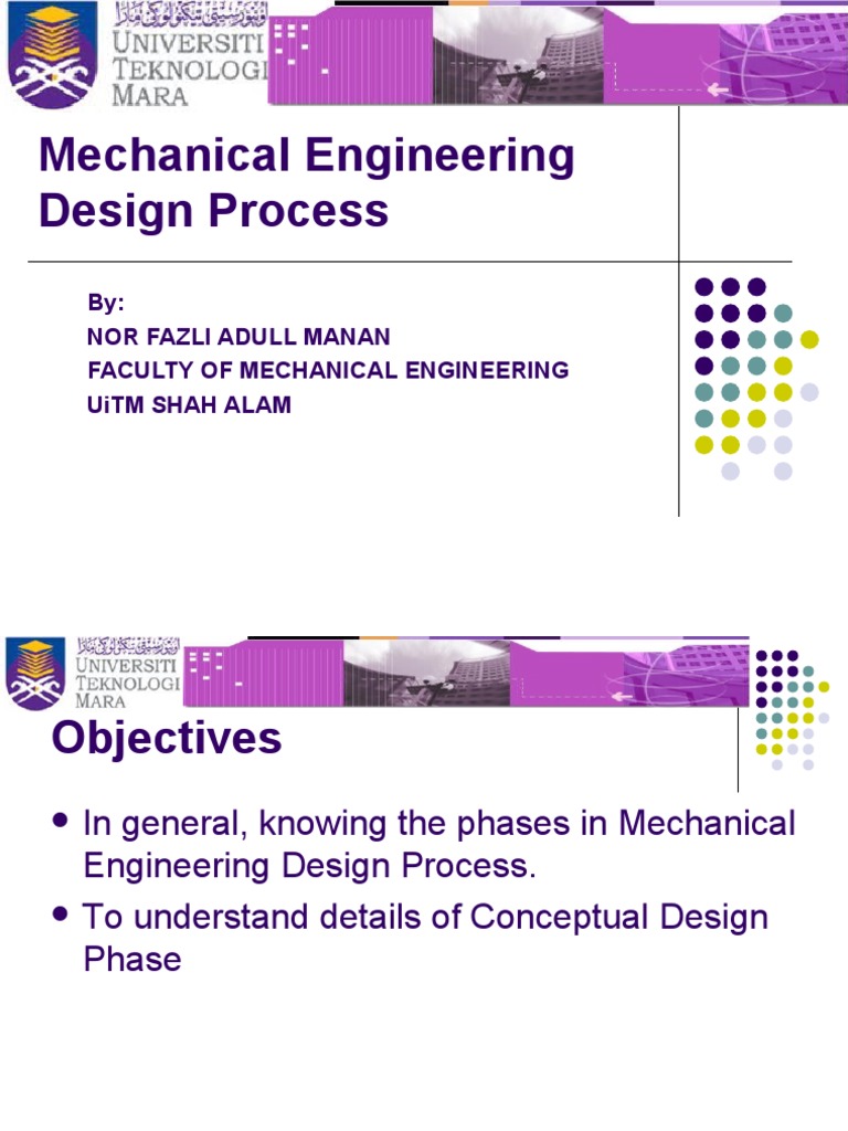 Mechanical Engineering Design Process: By: Nor Fazli Adull Manan ...