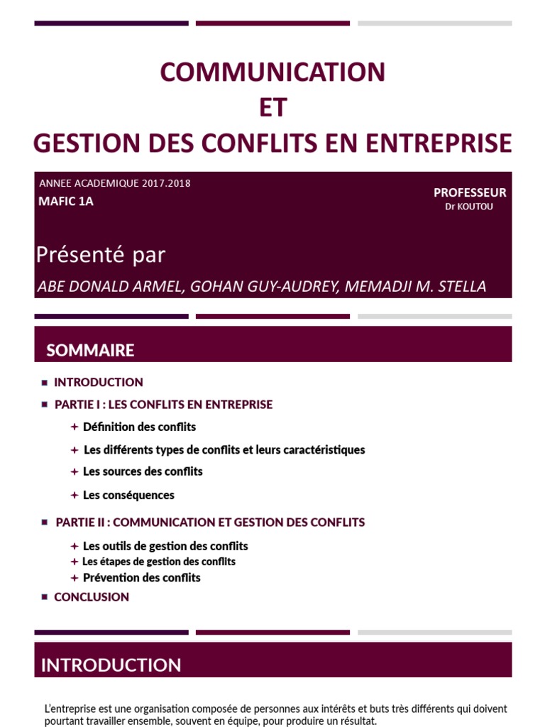 Gestion Des Conflits en Entreprise - 2 | PDF | Médiation | Négociation