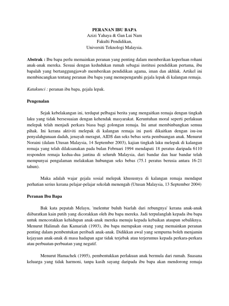 28.9 Peranan Ibu Bapa | PDF