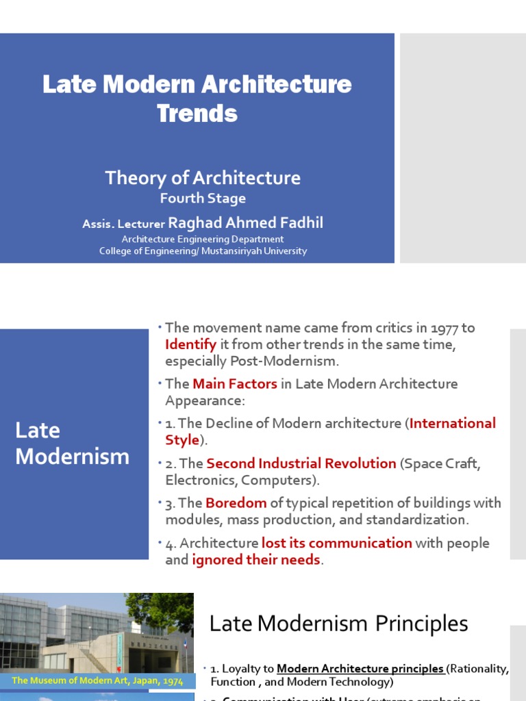 Late Modern Architecture Trends | PDF | Modernism | Aesthetics