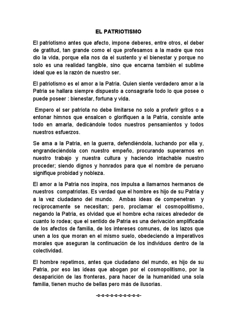 El Patriotismo | PDF