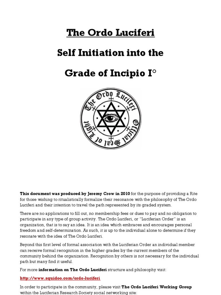 Self-Initiation into Ordo Luciferi | PDF | Altar