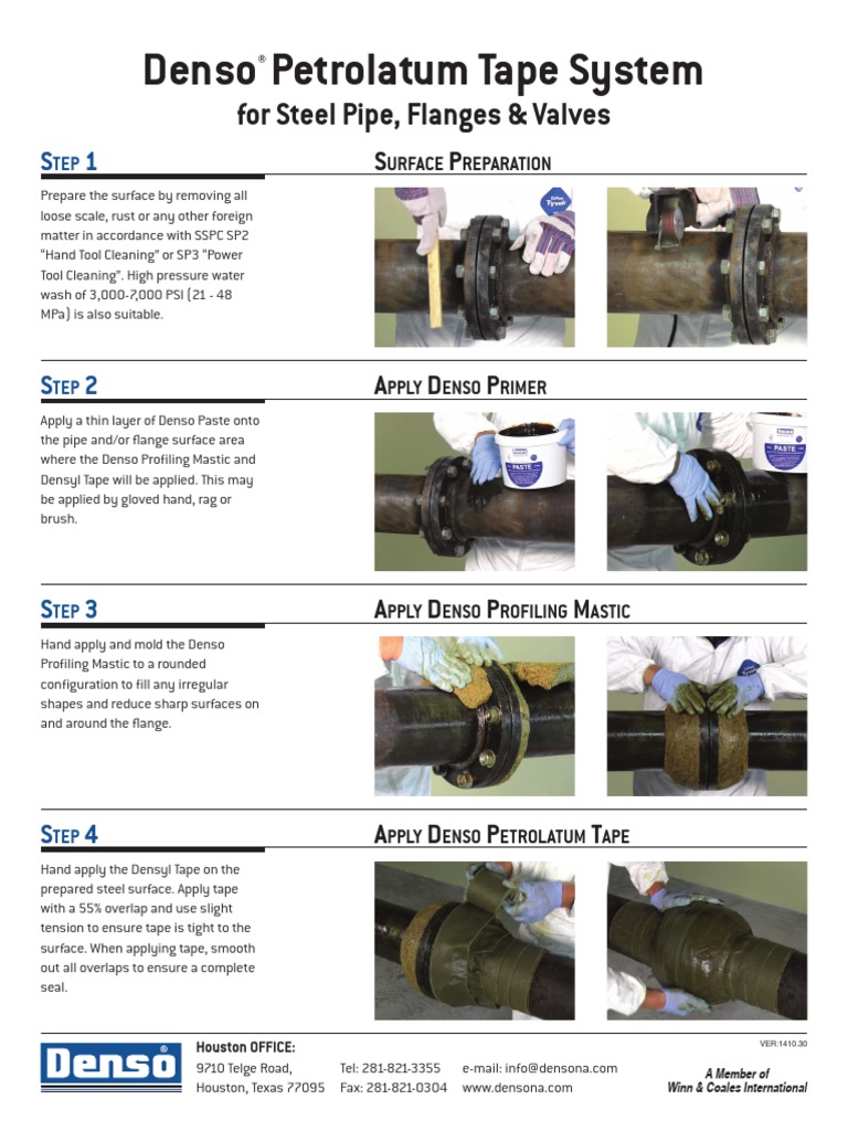 Denso Petrolatum Tape System: For Steel Pipe, Flanges & Valves | PDF