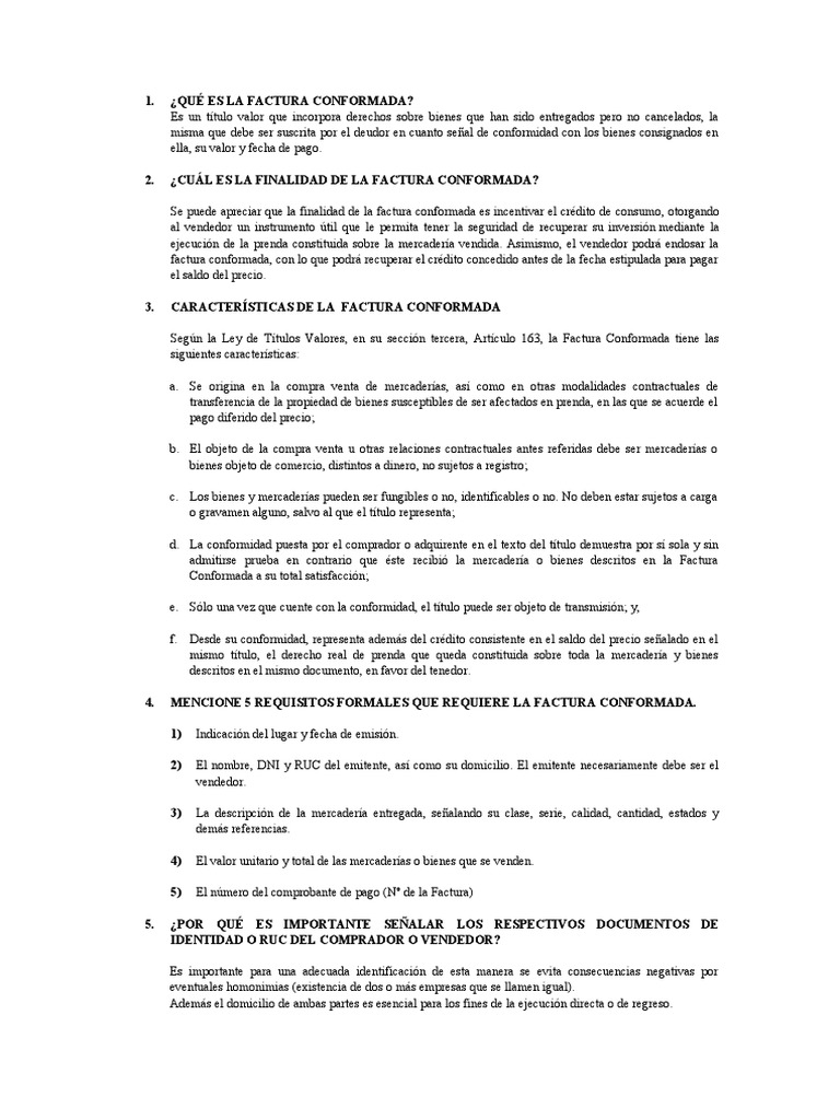 Qué Es La Factura Conformada | PDF | Compartir (Finanzas) | Cheque