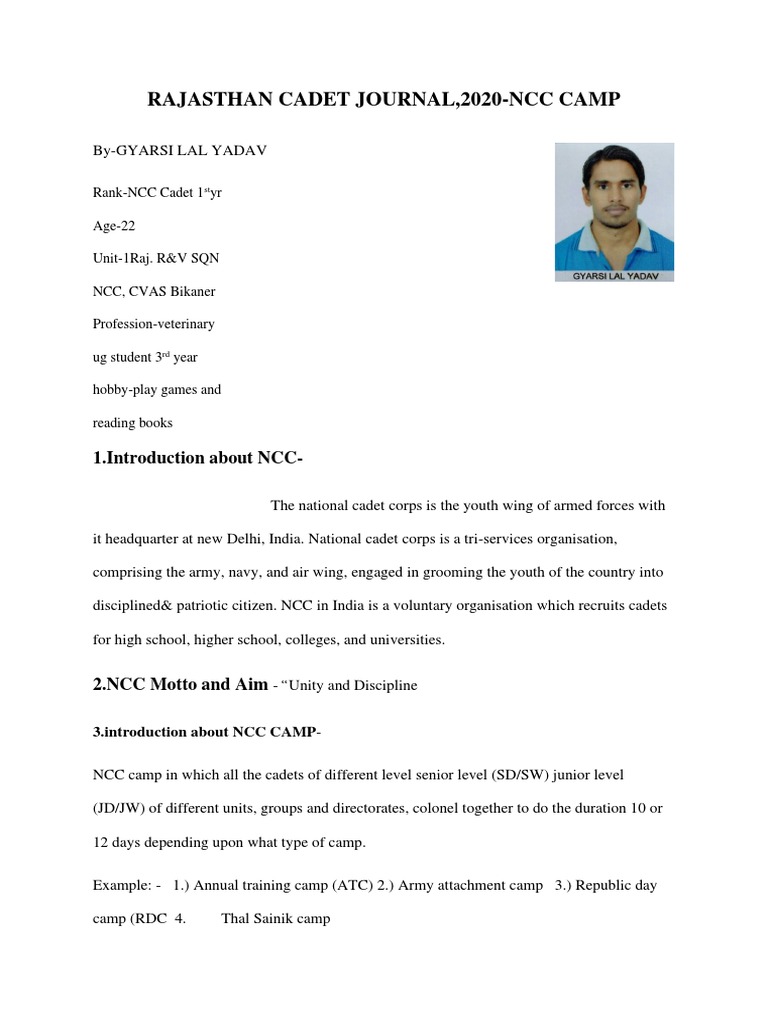 Rajasthan Cadet Journal | PDF | Military | Military Science