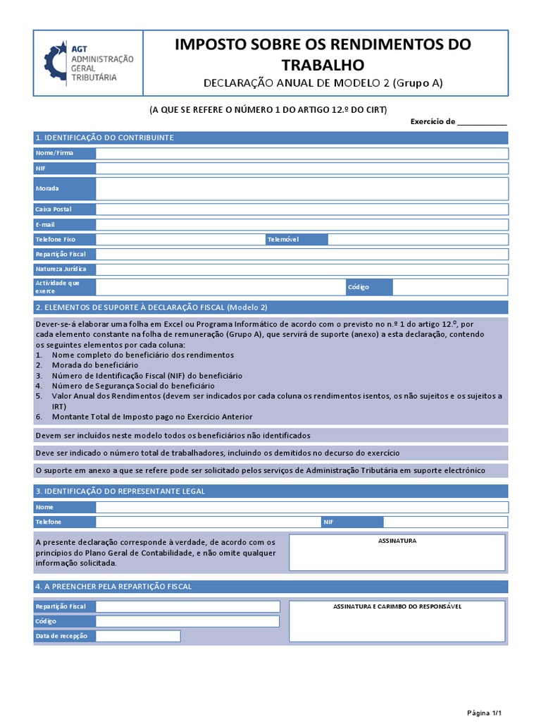 Modelos Formularios - Editaveis - Imposto Sobre Os Rendimentos Do ...