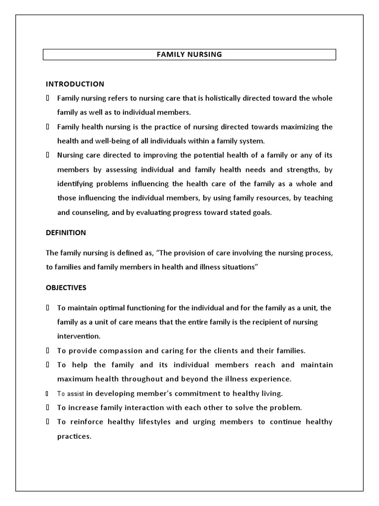Family Nursing Final Plan ANP | PDF | Caregiver | Applied Psychology