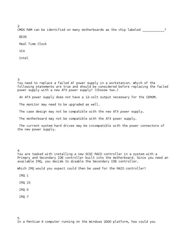 A+ Questions | PDF
