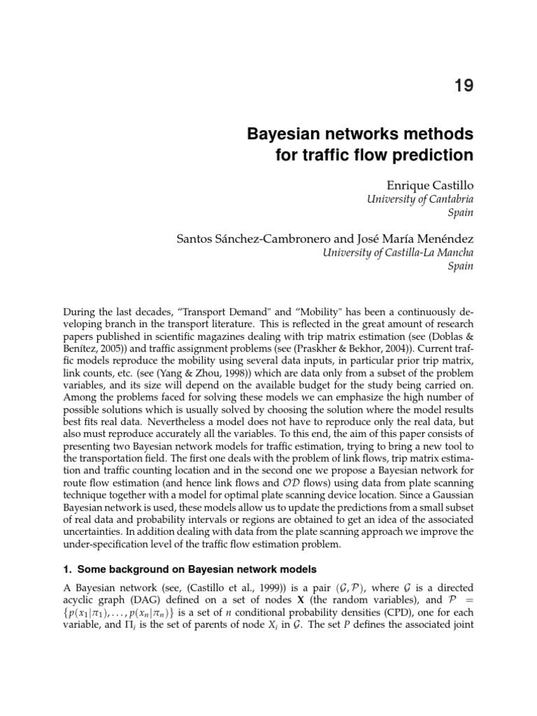 Bayesian Networks Methods For Traffic Flow Prediction: Enrique Castillo | PDF | Bayesian Network ...