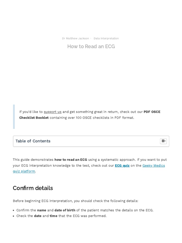 How To Read An ECG | PDF | Electrocardiography | Circulatory System