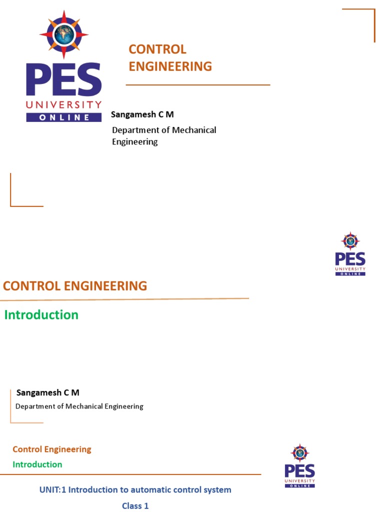 Class 1 Introduction To Automatic Control Systems | PDF | Control ...