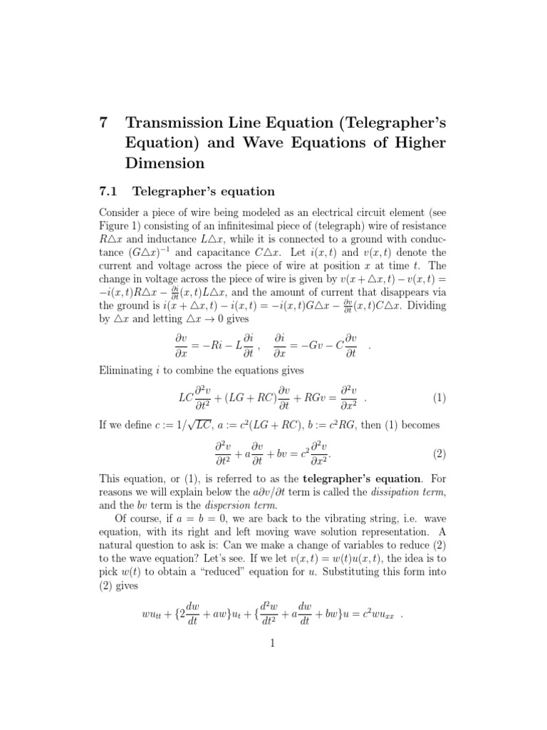 07 - Telegrapher Equation | PDF | Wavelength | Waves
