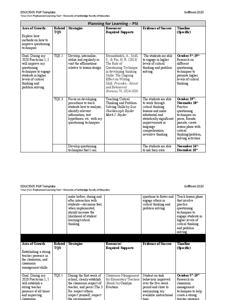 PGP - Final | PDF | Lesson Plan | Teachers