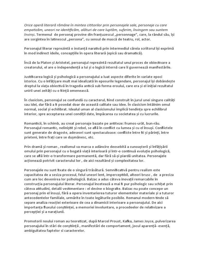 Tipuri de Personaje | PDF