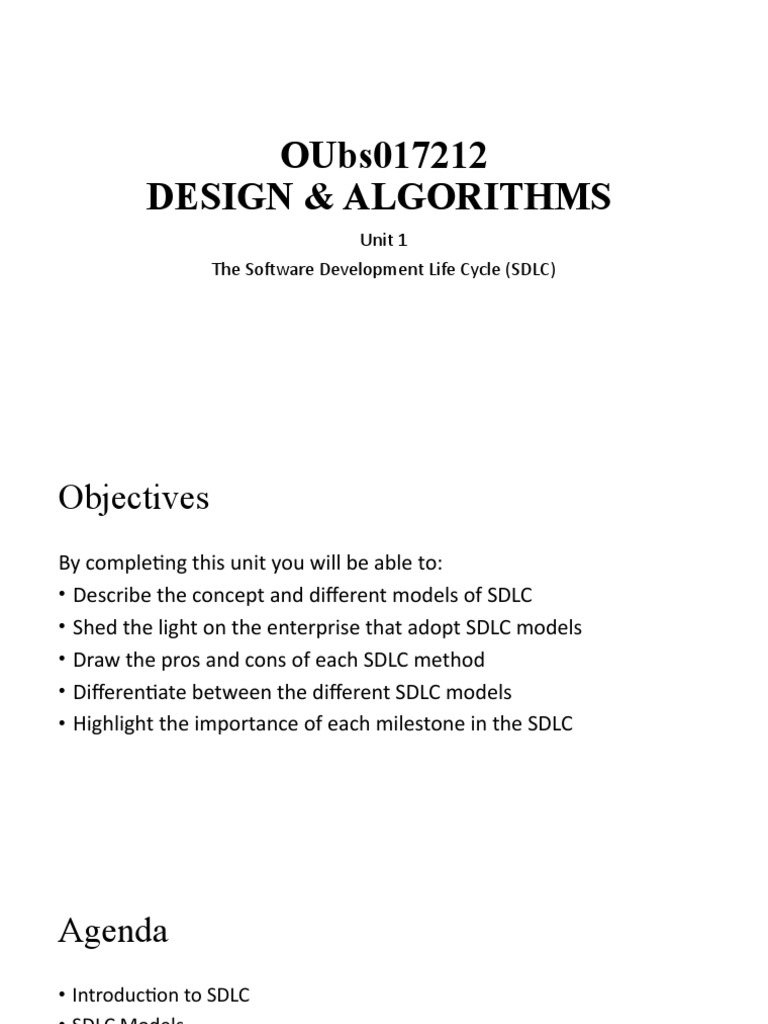 Unit 1 - The Software Development Life Cycle | Download Free PDF | Software Development Process ...