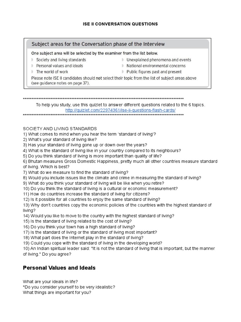 Ise Ii Conversation Questions | PDF | Ghosts | Job Interview