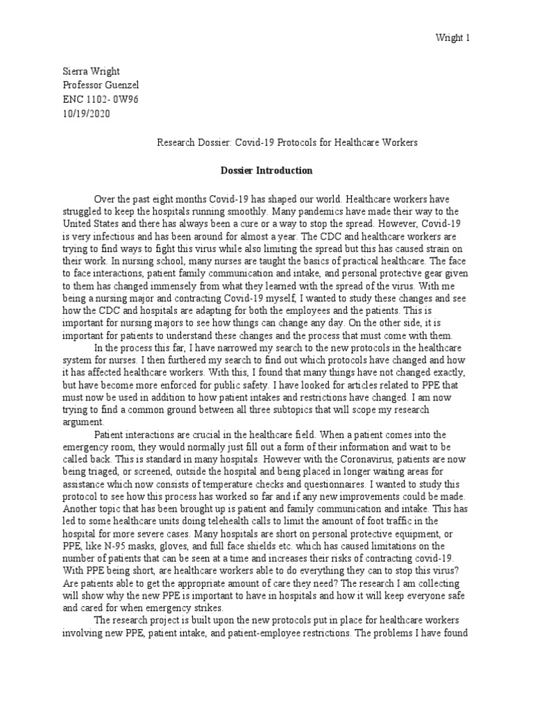 Final Research Dossier | PDF | Health Professional | Health Care