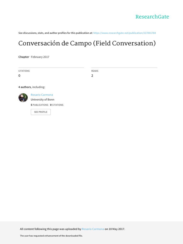 Conversación de Campo (Field Conversation) : February 2017 | PDF ...