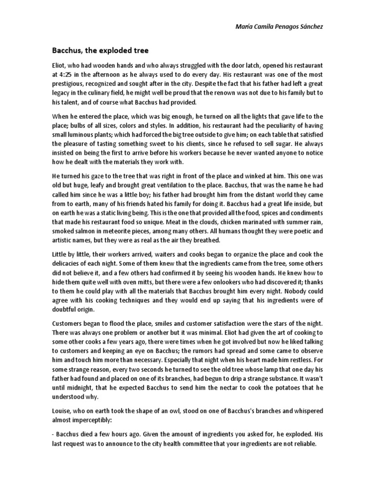 Bacchus the tree | PDF | Cooking | Food And Drink Preparation