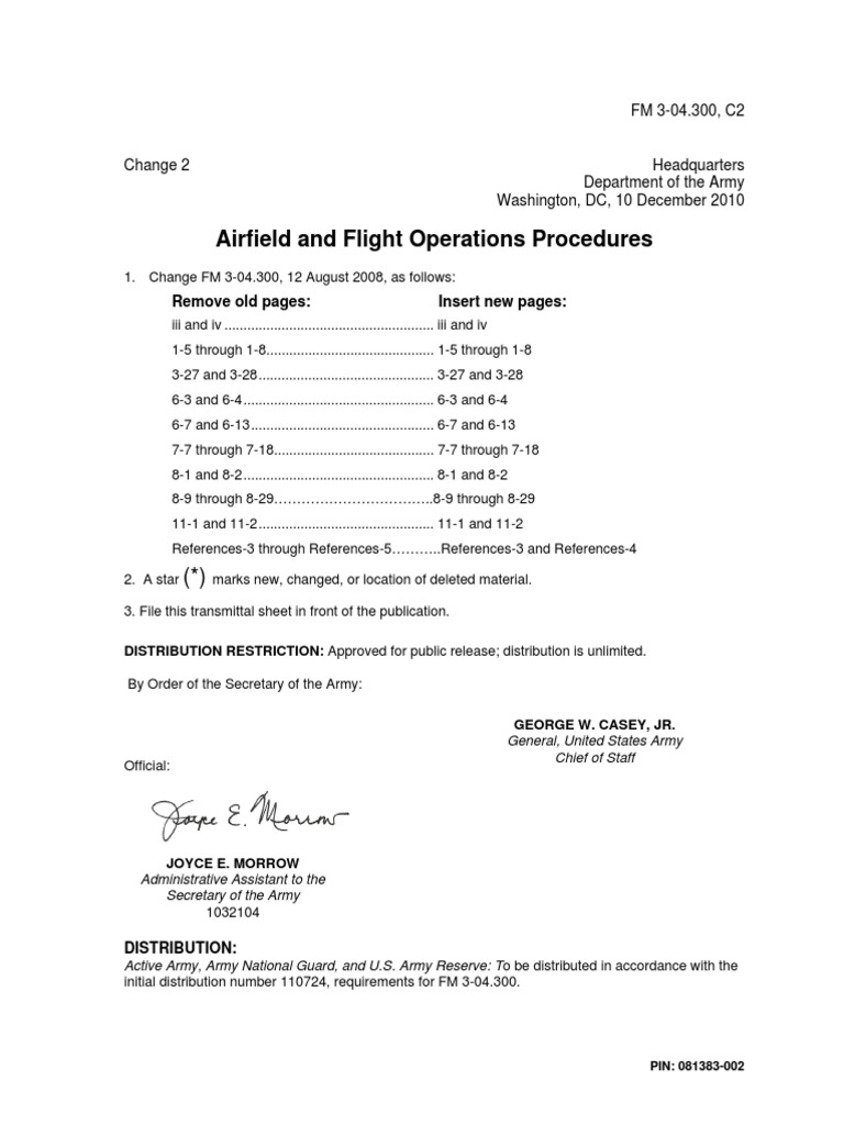 Airfield and Flight Operations Procedures: Remove Old Pages: Insert New ...