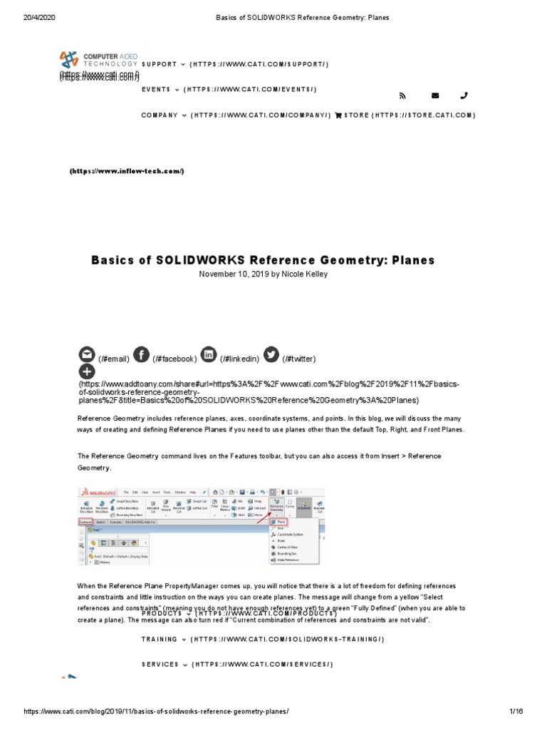 SOLIDWORKS Reference Geometry - Planes | PDF | 3 D Printing | Plane (Geometry)