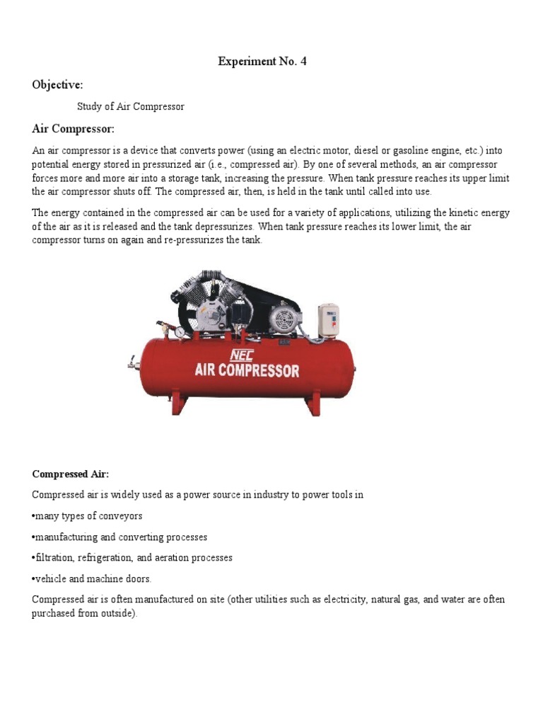 Study of Air Compressor | PDF | Mechanical Engineering | Turbomachinery