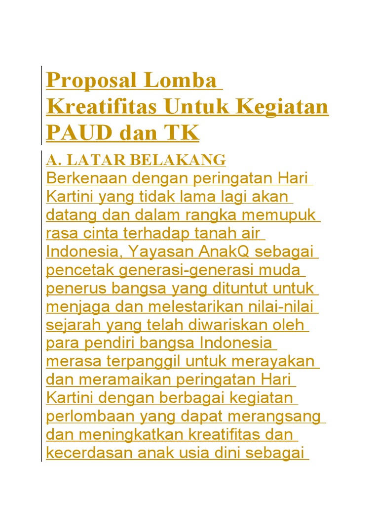 Proposal Lomba Mewarnai | PDF
