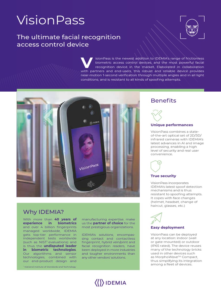 Visionpass: The Ultimate Facial Recognition Access Control Device | PDF ...