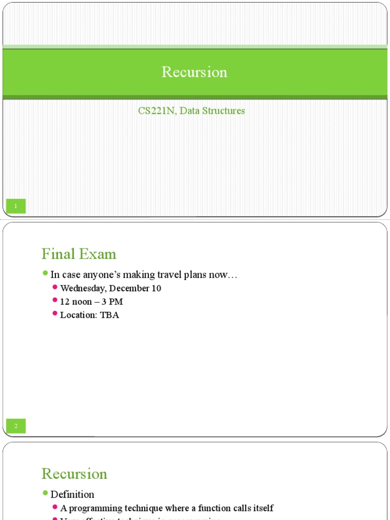 Chapter 6 - Recursion | PDF | Recursion | Mathematical Concepts Chapter 6 - Recursion | PDF | Recursion | Mathematical Concepts